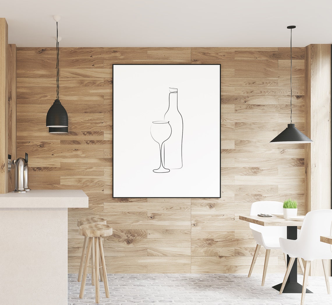 Wine Line, Minimal Wine Line, Wine Line Poster, Minimalist Print, Wine ...