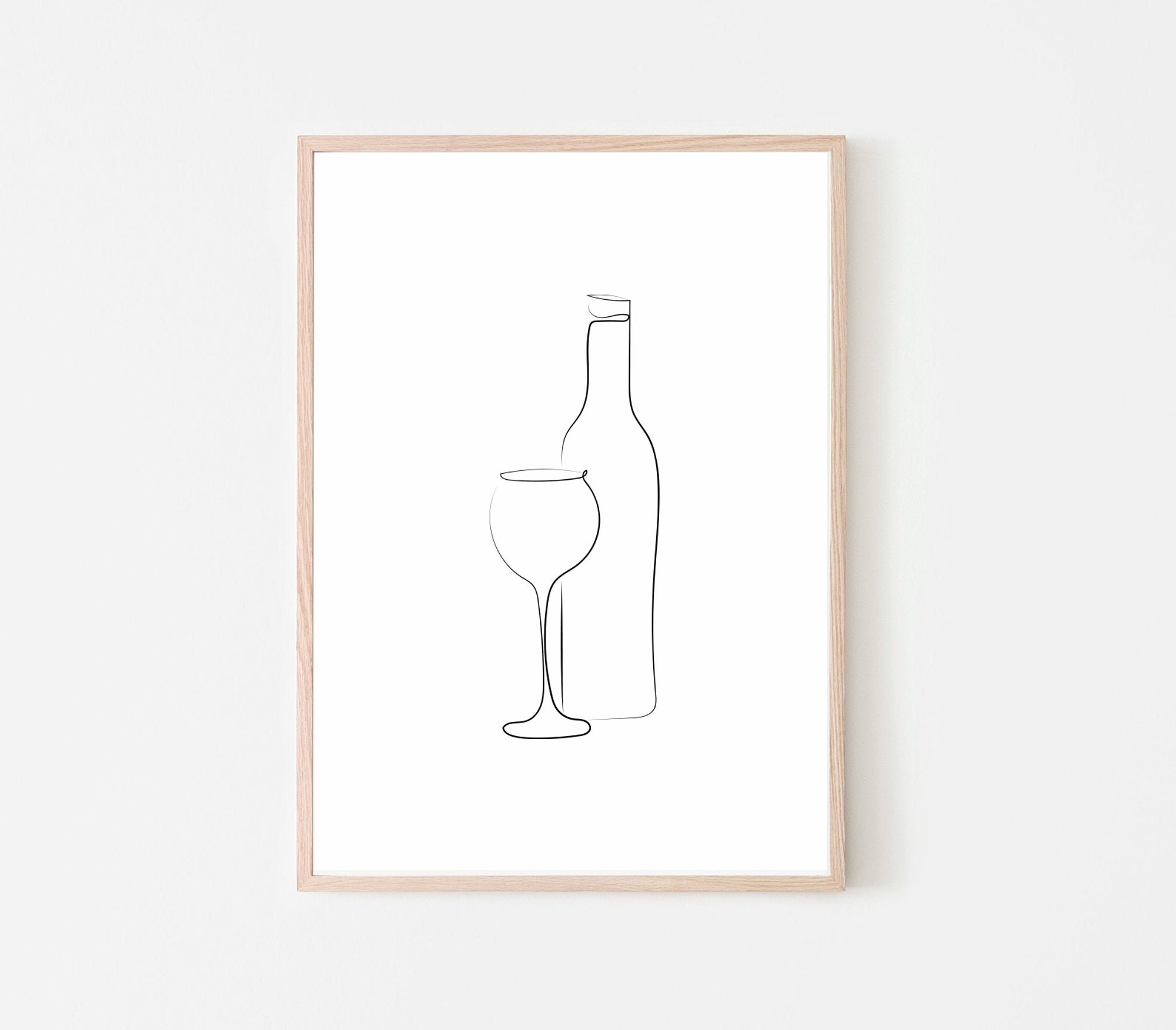 Wine Line, Minimal Wine Line, Wine Line Poster, Minimalist Print, Wine ...