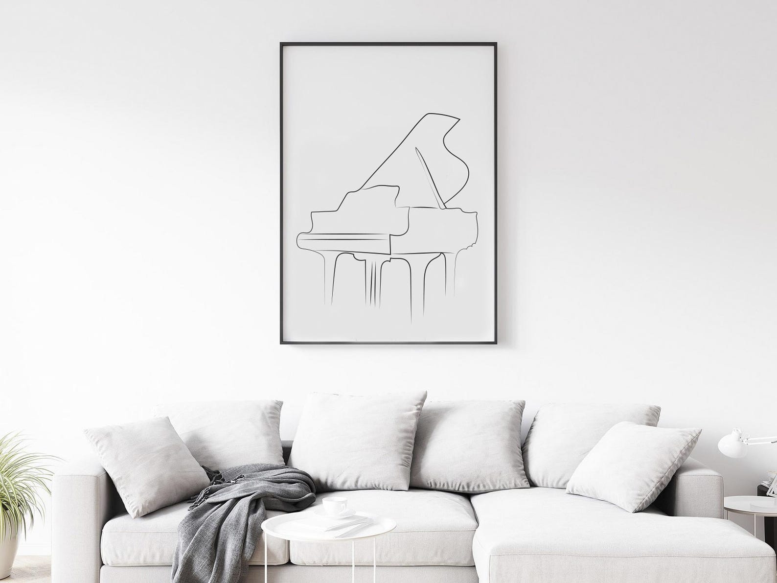 Piano One Line, Minimal Piano Line, Piano Line Poster, Minimalist Print ...