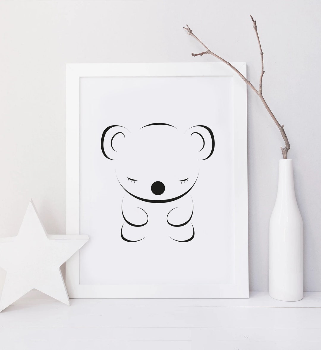 Koala One Line, Minimal Koala Line, Koala Poster, Minimalist Print ...