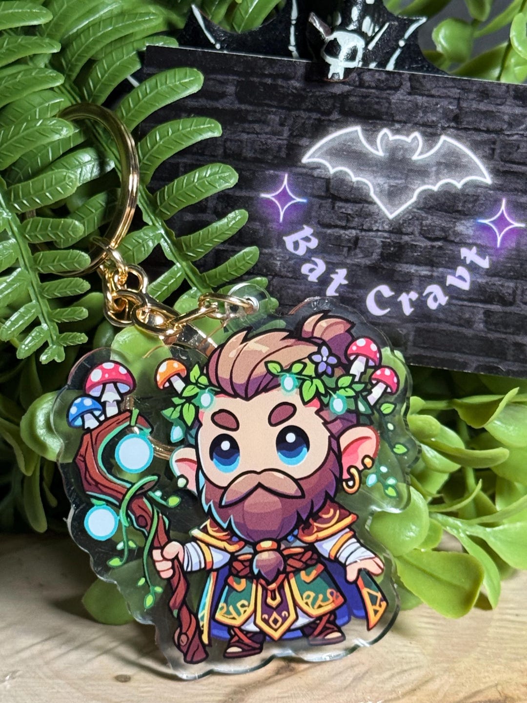 Cute Chibi Druid Keychain, D&D Mushroom Druid Keychain - Etsy