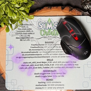 Sims 4 Cheats Mouse Pad: Cheat Sheet Gaming Accessory - Etsy