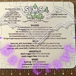 Sims 4 Cheats Mouse Pad: Cheat Sheet Gaming Accessory - Etsy
