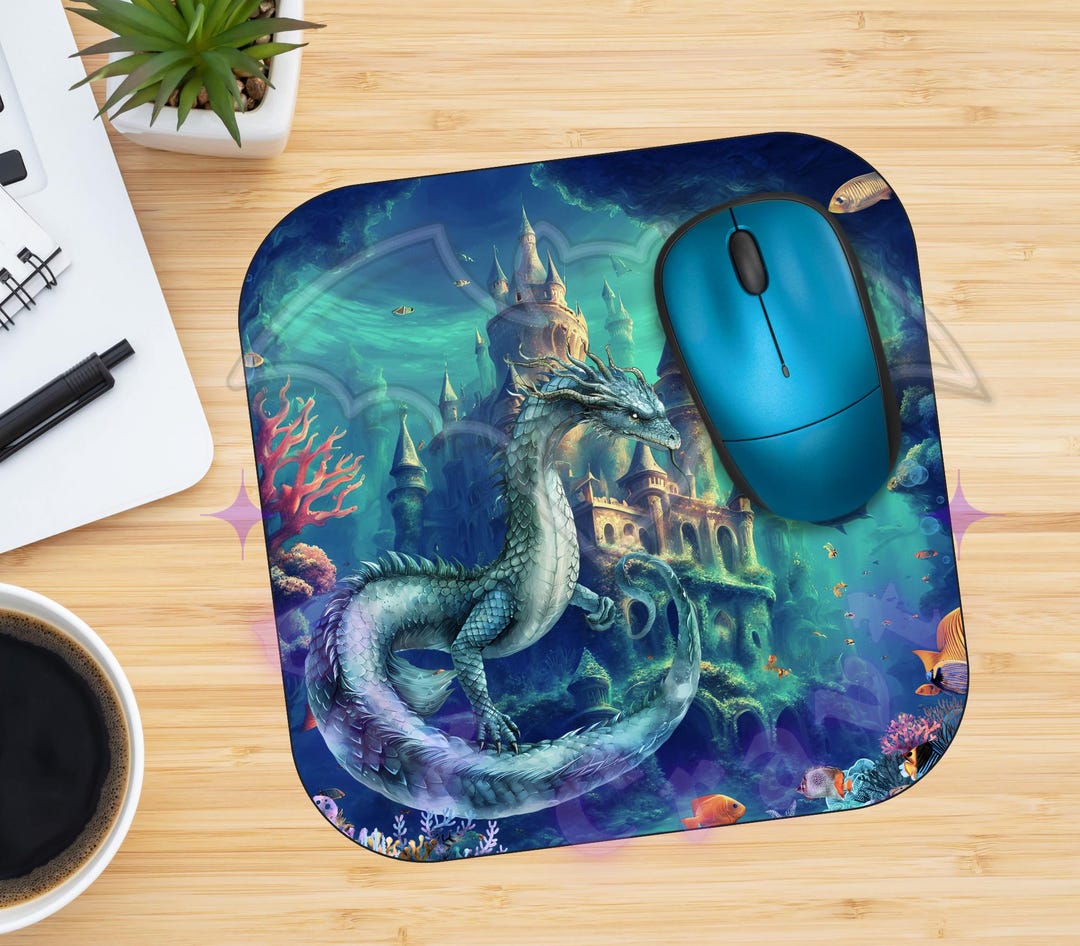 Sea Serpent Mouse Pad: Atlantis Fantasy Art - Etsy