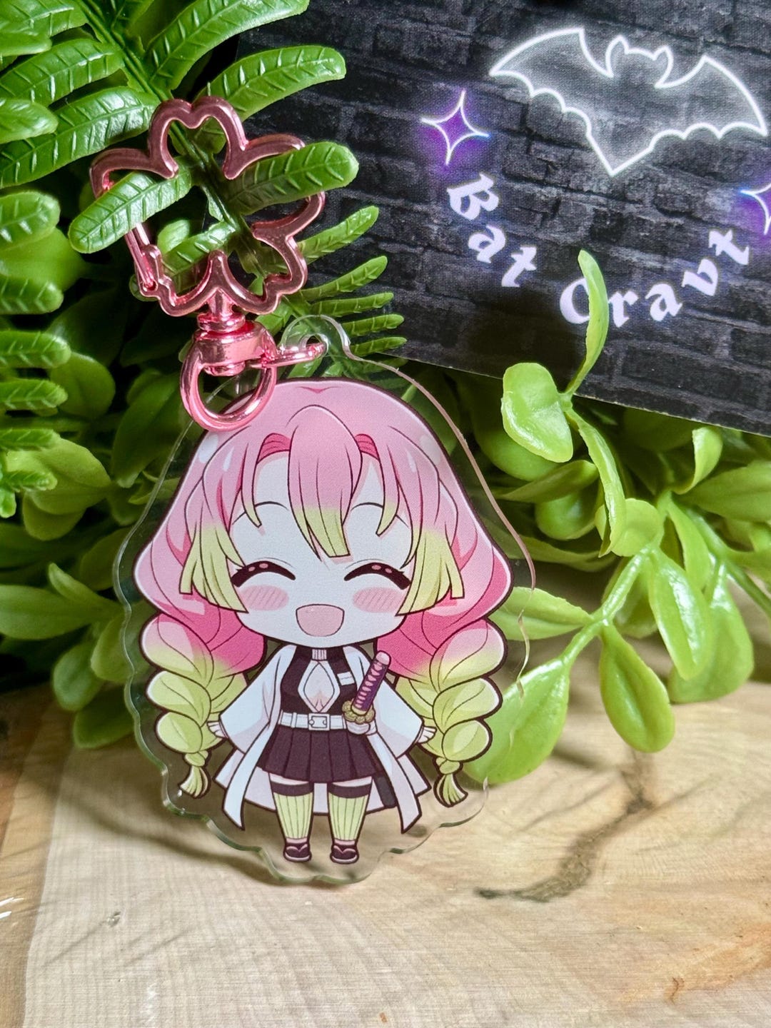 Chibi Slayer Character Keychain: Love Slayer Pink Sakura Clasp - Etsy