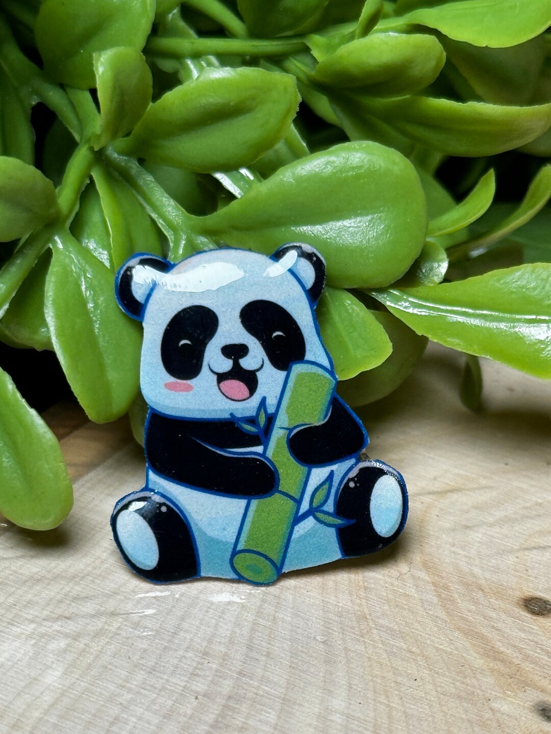 Cute Chibi Panda Pin, Cute Panda Eating Bamboo Pin - Etsy