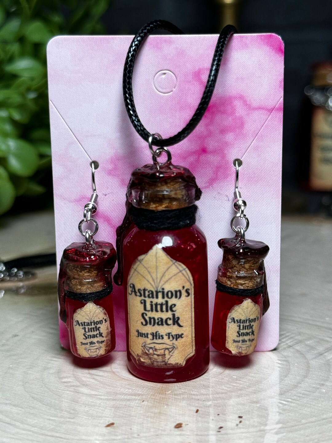 Astarions Little Snack Potion Necklace and Earrings Set, Astarion ...