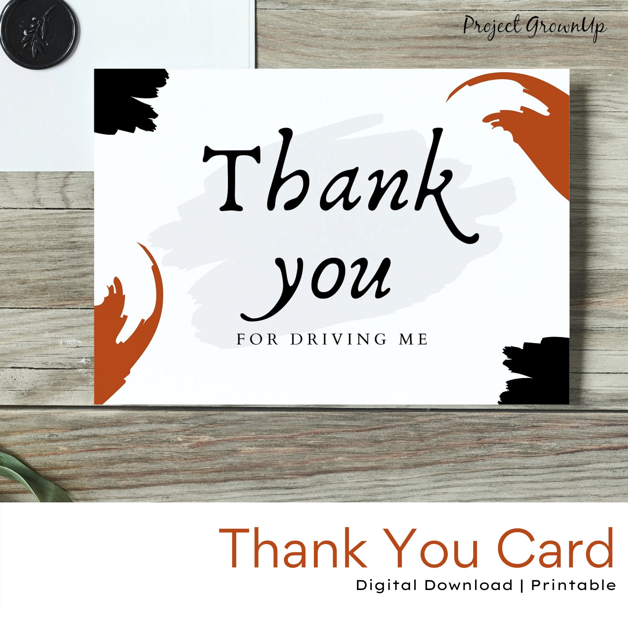 Printable Card Thank You For Driving Me | Etsy
