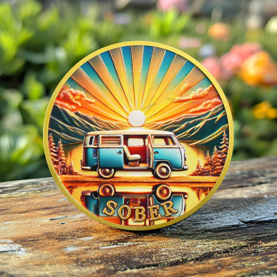 1-99 Years Customized AA NA Sober Coin, One Day at A Time Recovery ...