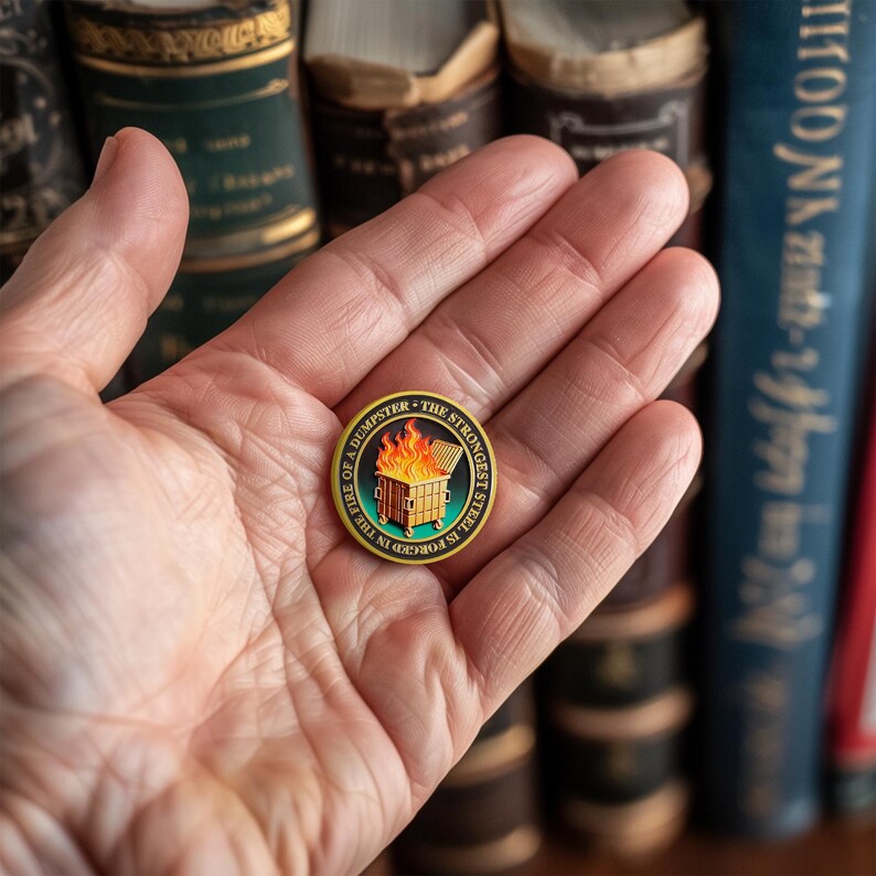 Dumpster Fire Challenge Coin, Motivational Token Daily Reminder ...