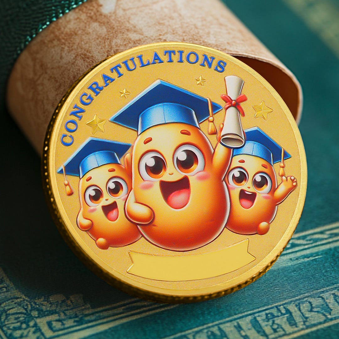 Customized Graduation Coin Bachelor of Potato, Motivational Coin ...
