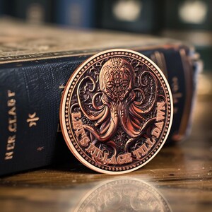 Davy Jones Pirate Coin Majestic Octopus, Challenge Coin Antique Cursed ...