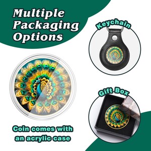 Challenge Coin the Peacock, Motivation Chip Daily Reminder Pocket Token ...