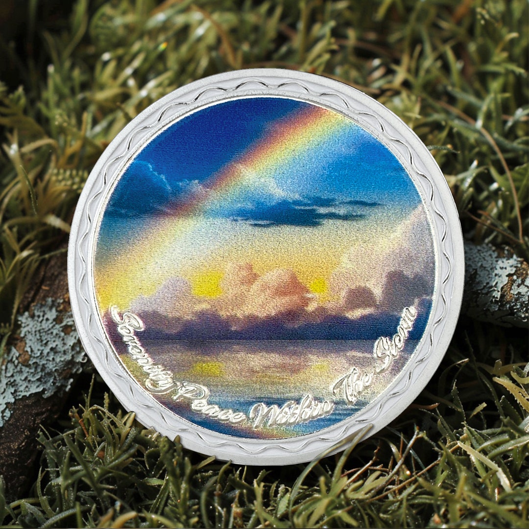 Shining Rainbow Sobriety Coin AA Chips Medallions Alcoholics Anonymous ...