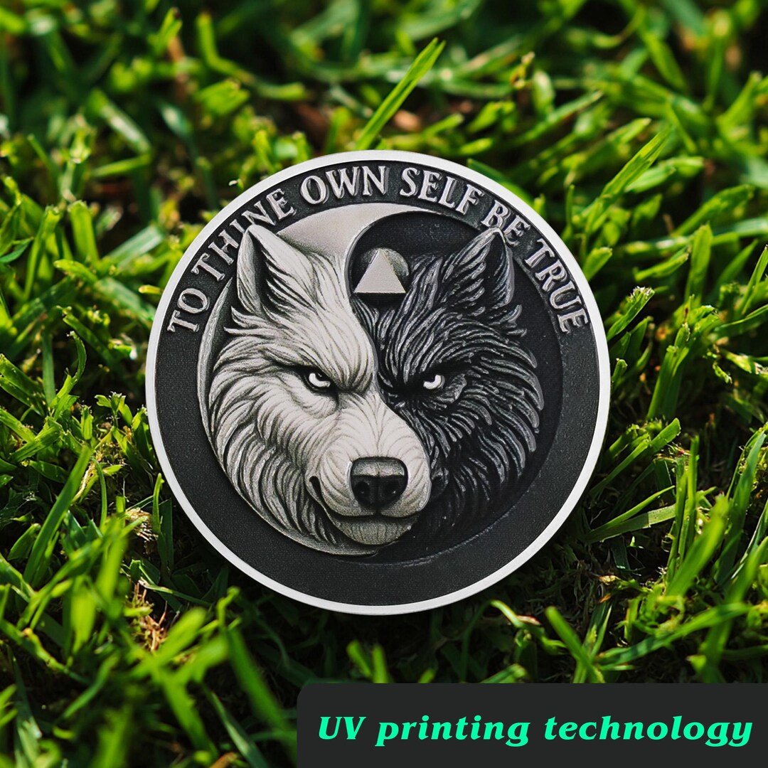 Sobriety Coin, Twin Wolf NA AA Recovery Milestone Gift - Etsy