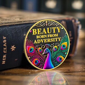 Challenge Coin the Peacock, Motivation Chip Daily Reminder Pocket Token ...