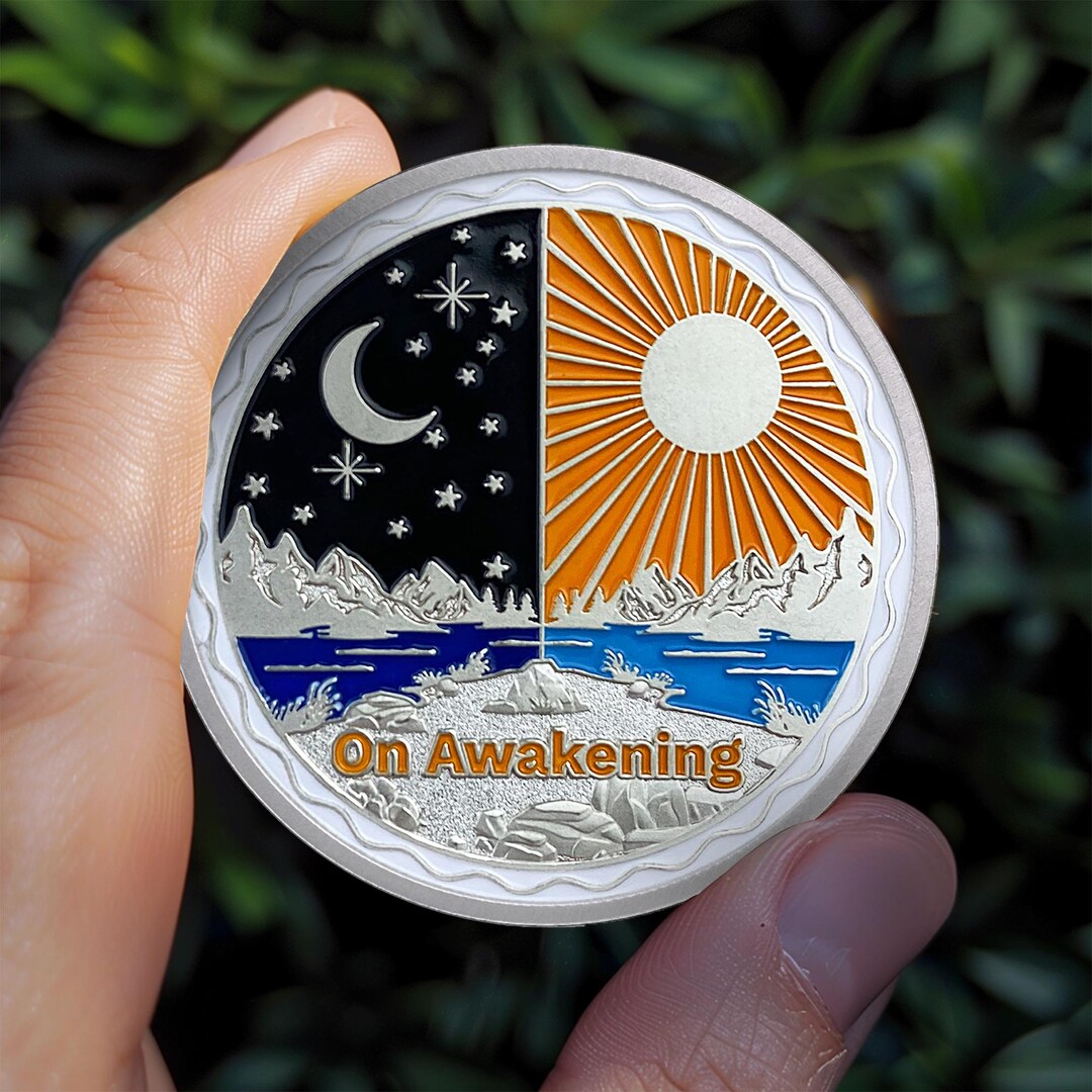 AA Chip Sobriety Coin Alternating Sun and Moon, Alcoholics Anonymous ...