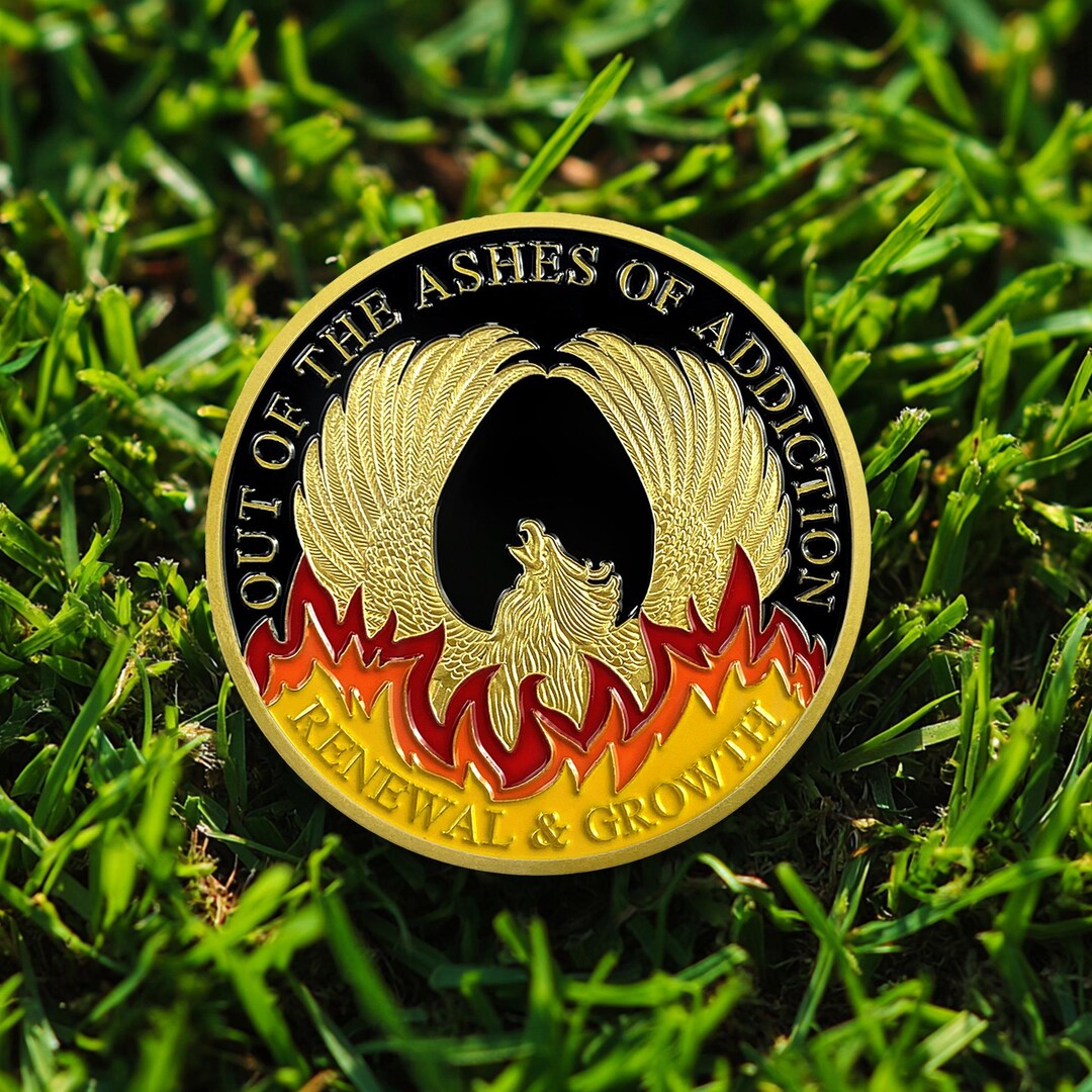 Custom AA Sobriety Medallion, Phoenix Recovery Coin - Etsy
