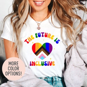 The Future is Inclusive Shirt, Retro Rainbow Heart Shirt, LGBTQIA Pride ...