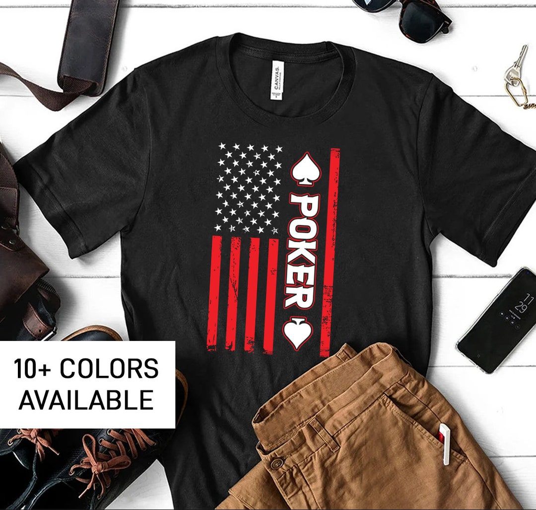 American Flag Poker Shirt for Men, Funny Poker Tshirt for Him, Texas ...
