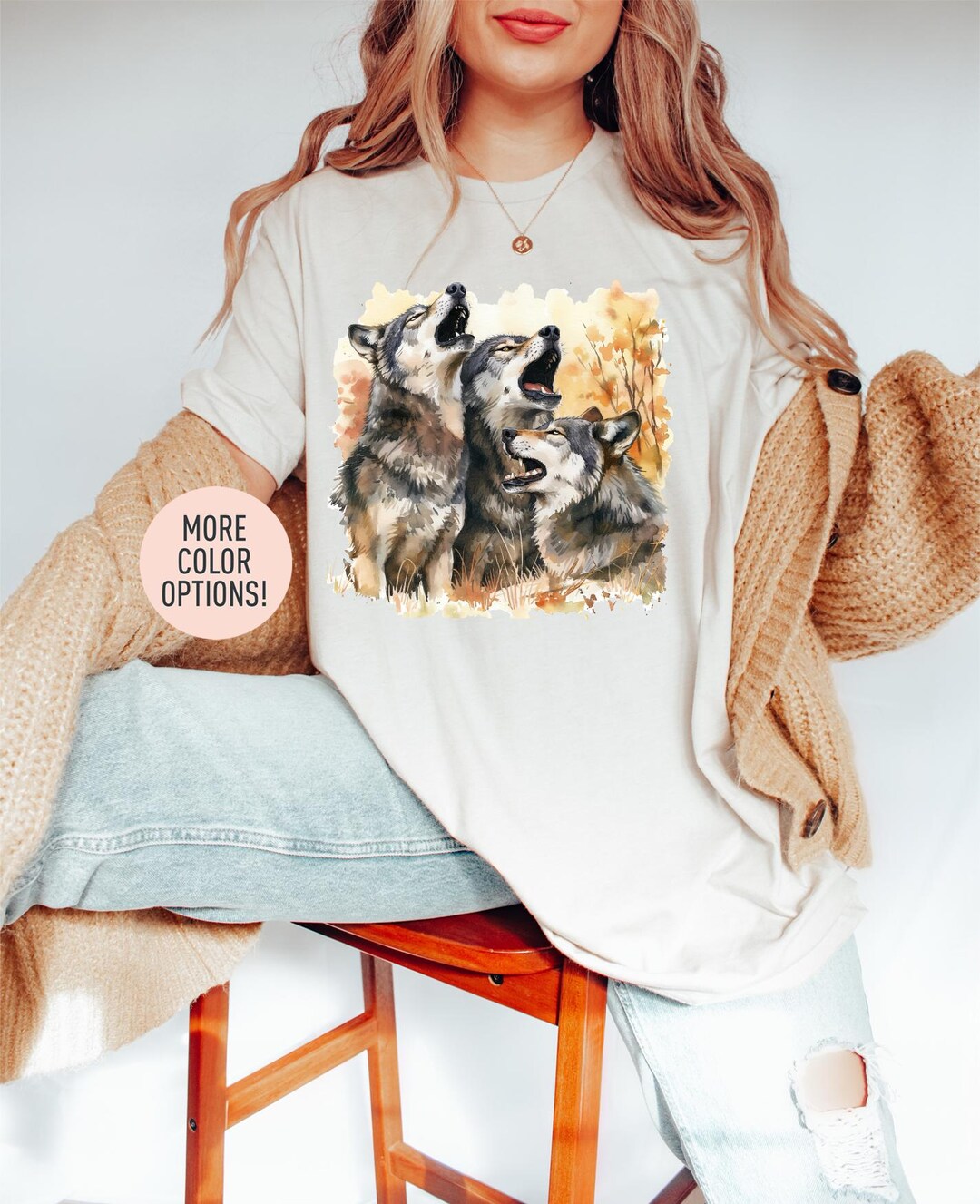 Howling Wolves Shirt, Retro Wolves Shirt, Wilderness Shirt, Howling ...