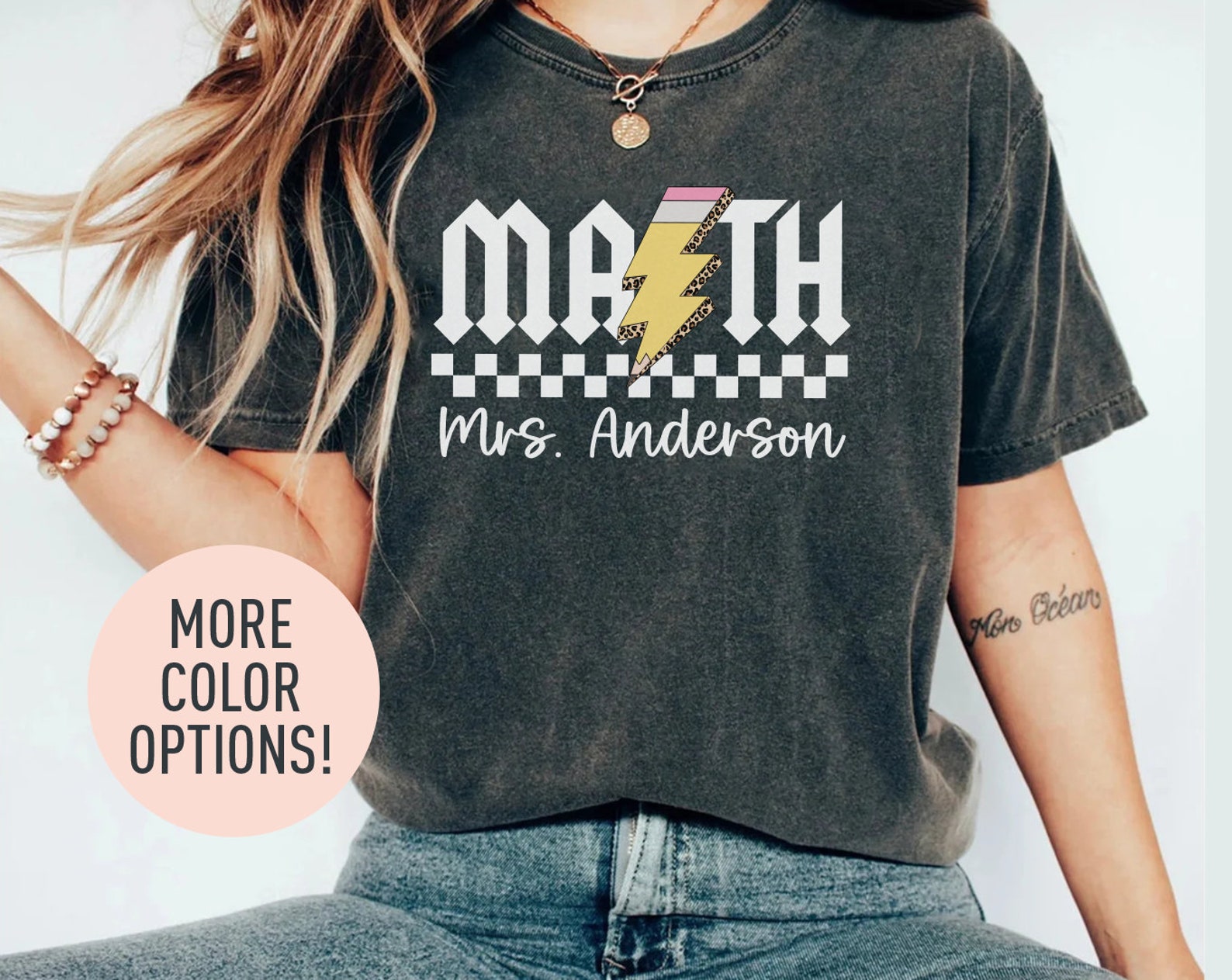 Personalized Math Teacher Shirt, Custom Mathematics Teacher Name Shirt ...