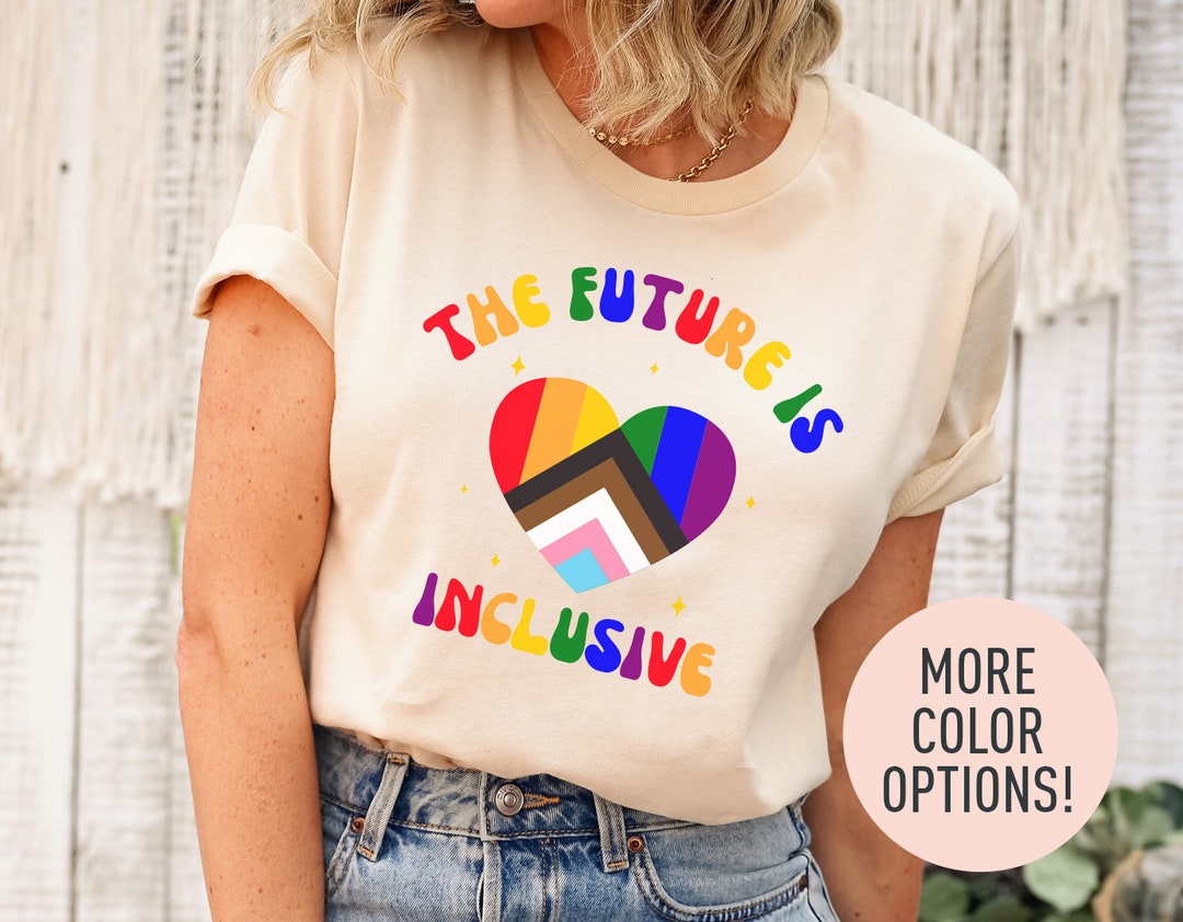 The Future is Inclusive Shirt, Retro Rainbow Heart Shirt, LGBTQIA Pride ...