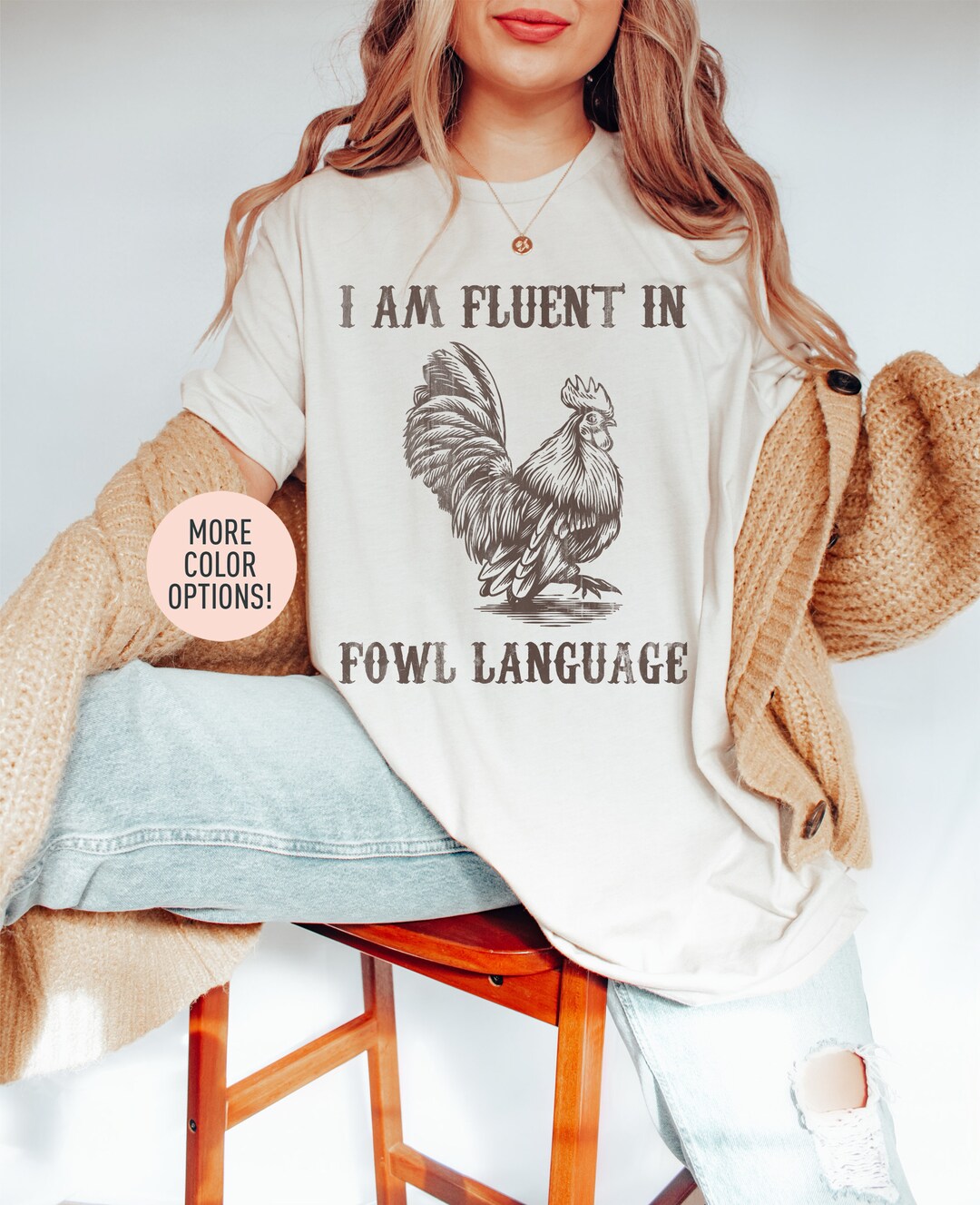 I Am Fluent in Fowl Language Shirt, Gift for Chicken Lover, Farmer Gift ...