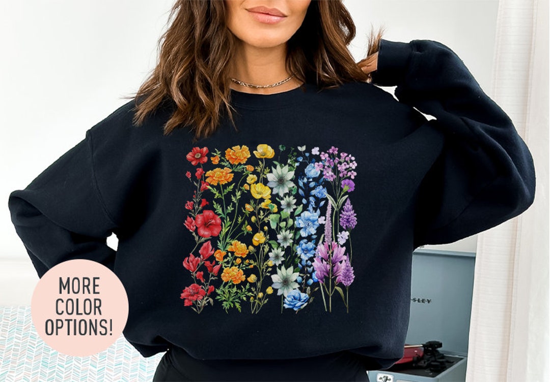Gay Pride Wildflowers Crewneck Sweatshirt LGBTQIA+ Pride Sweatshirt ...