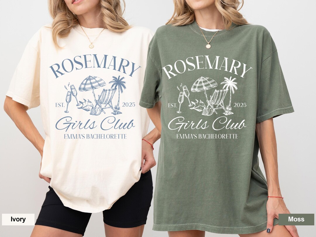 Comfort Colors® Rosemary Girls Club Shirt, Custom Beach Bachelorette ...