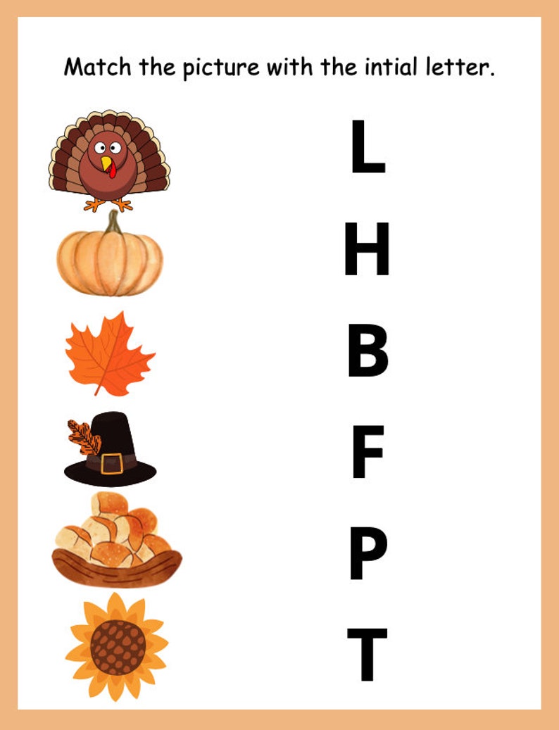 Thanksgiving Initial Consonants - Etsy