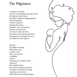 The Pilgrimess (curly Hair) | Contemporary Art Print Gift for Mom ...