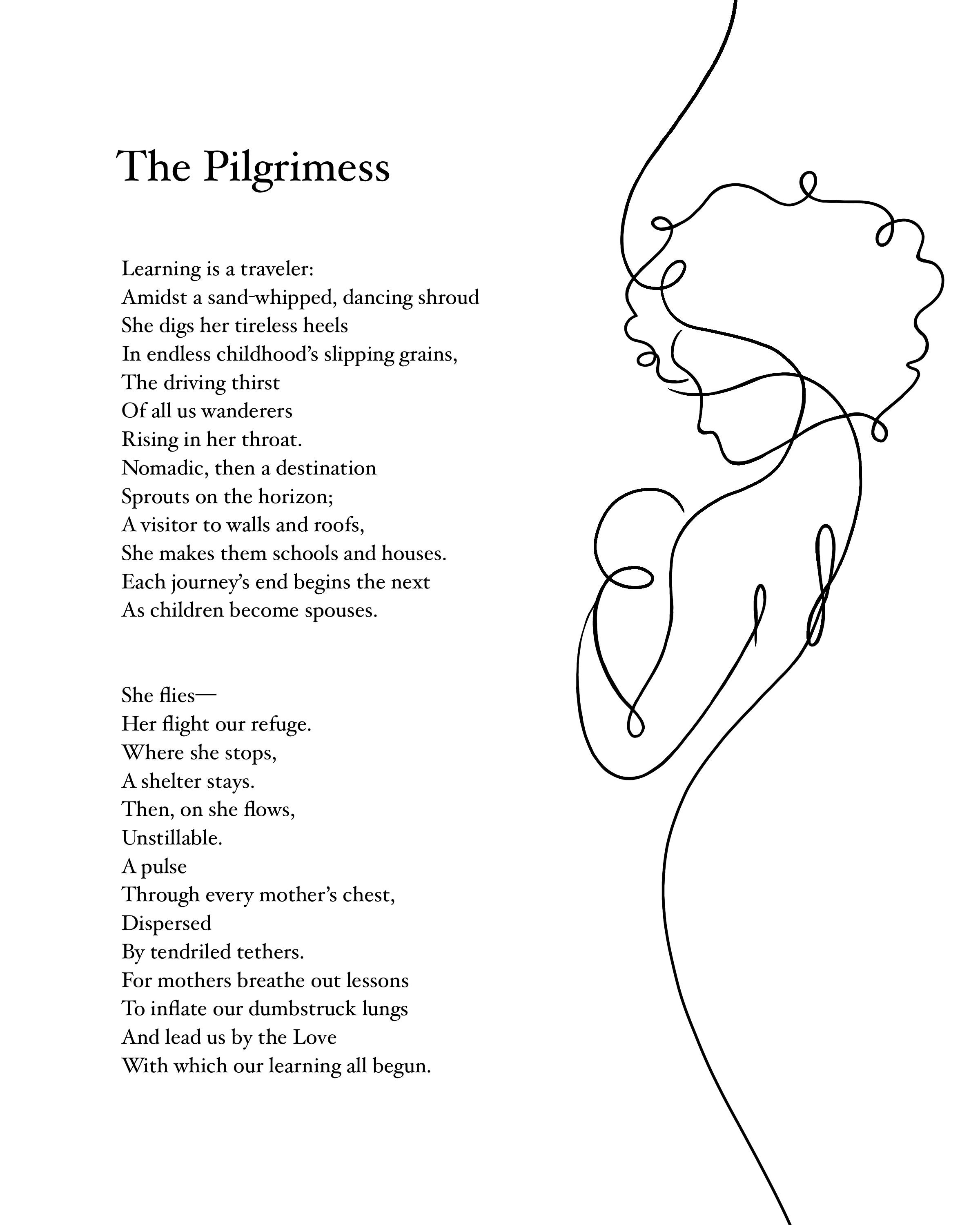 The Pilgrimess (curly Hair) | Contemporary Art Print Gift for Mom ...