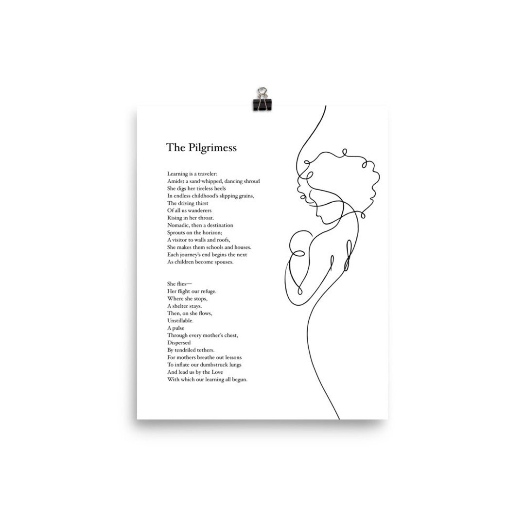 The Pilgrimess (curly Hair) | Contemporary Art Print Gift for Mom ...