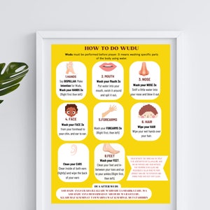 Muslim Wudu Chart | Muslim Ablution Chart | Step by Step Islamic Wudu ...