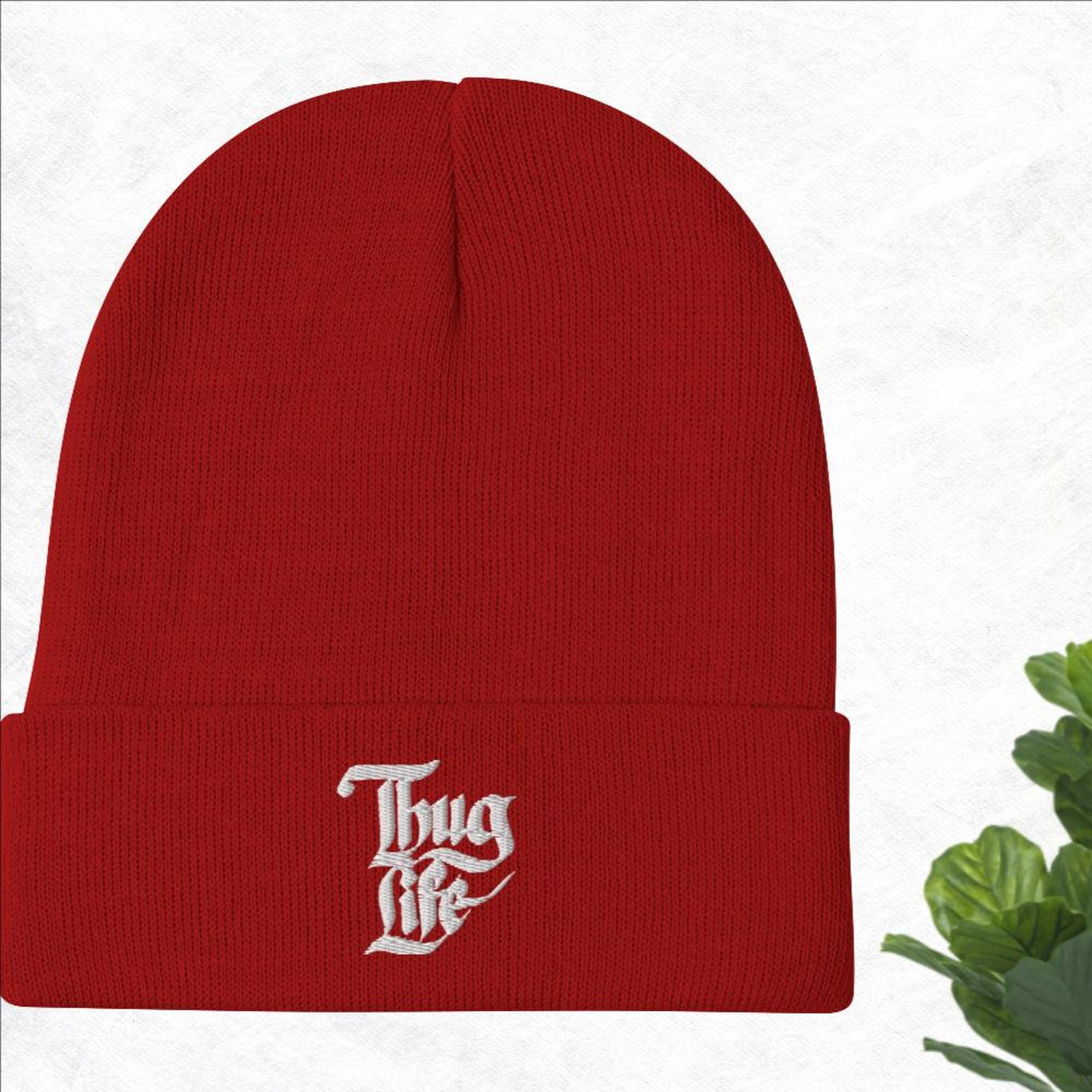 Thug Life Tupac Inspired Beanie Embroidered Beanie - Etsy