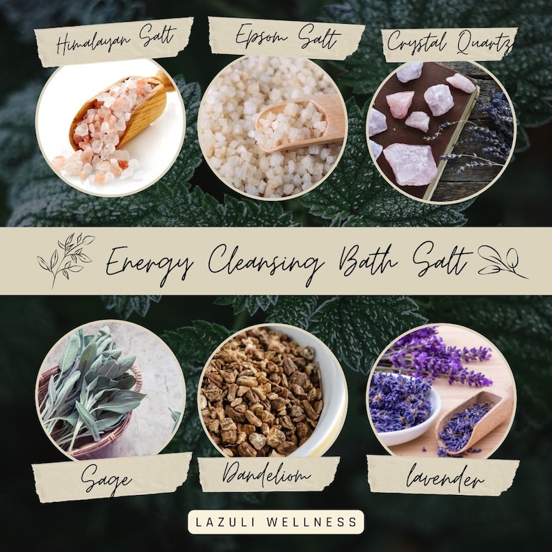 Spiritual Cleansing Bath Salt With Lavender, Dandelion, Sage, Himalayan ...