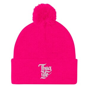 Thug Life 2pac Inspired Pom-pom Beanie Attire Hat Women’s Head Tupac - Etsy