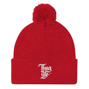 Thug Life 2pac Inspired Pom-pom Beanie Attire Hat Women’s Head Tupac - Etsy