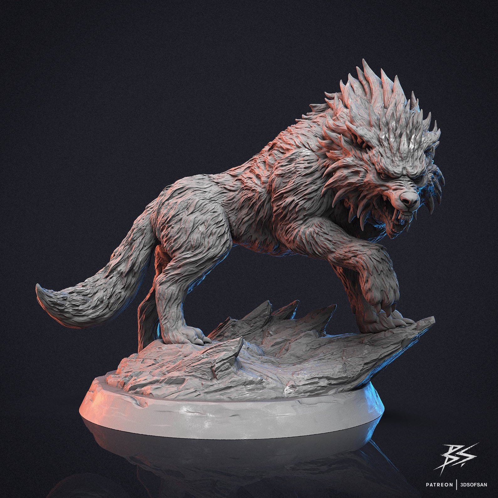 Huge Dire Wolf Great for Dungeons and Dragons D&D | Etsy