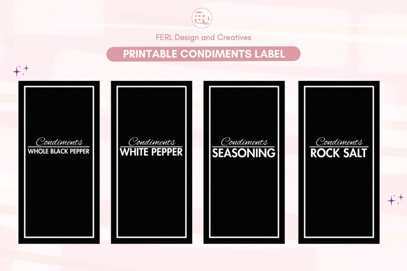 Printable Condiment Labels Printable Condiments Decals - Etsy