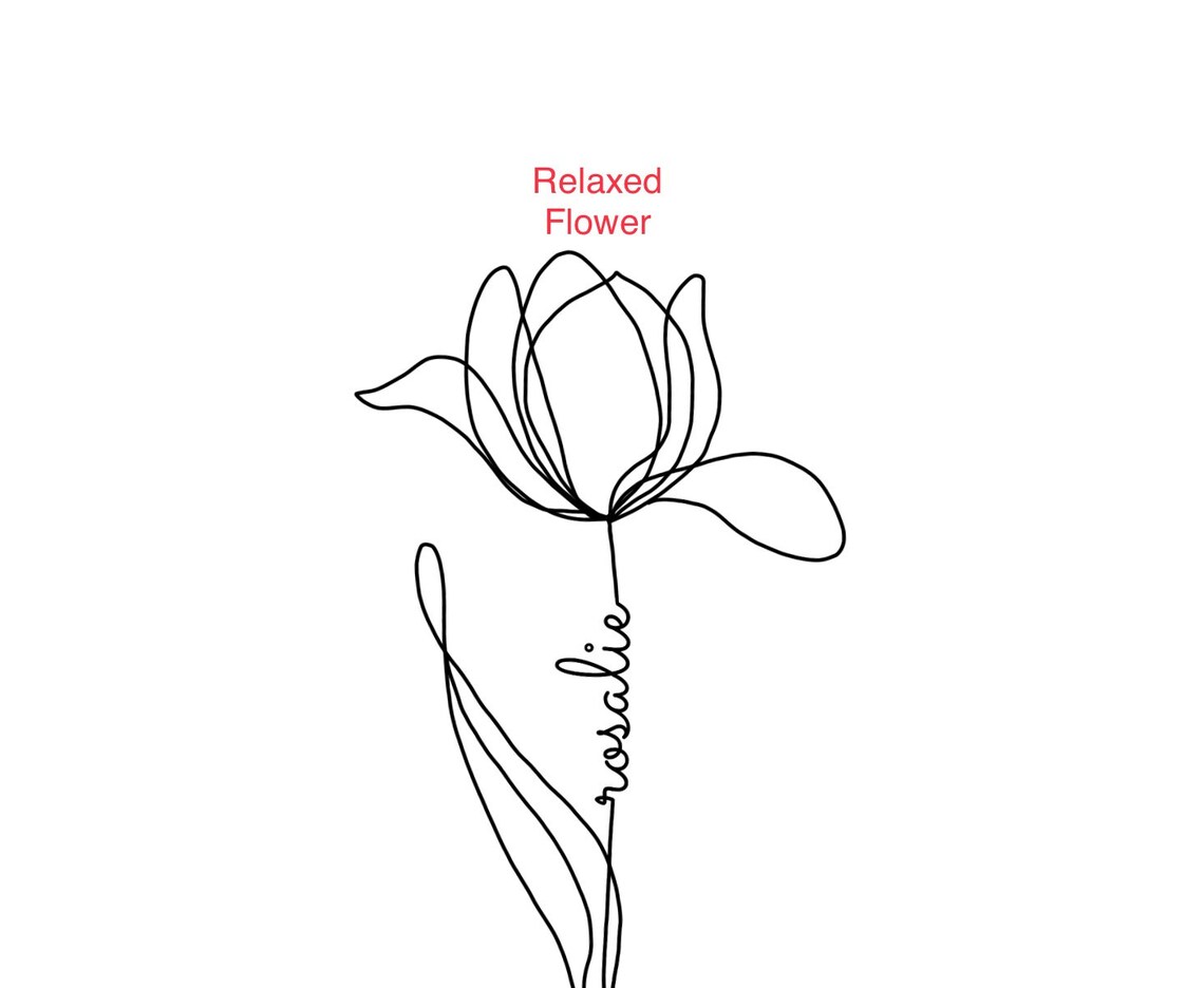 Customized Flower Name Portrait | Etsy