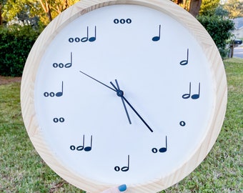 Music Note Clock | Etsy