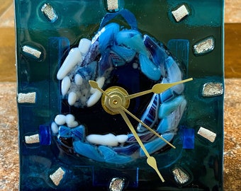 Fused Glass Clock - Etsy