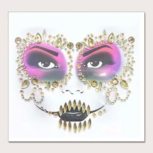 Sugar Skull Face Gems for Costume Makeup - Press-on Face Gems ...