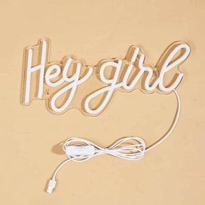 Hey Girl Pink Neon Sign Girly Neon Light Neon Sign for Home, Event ...