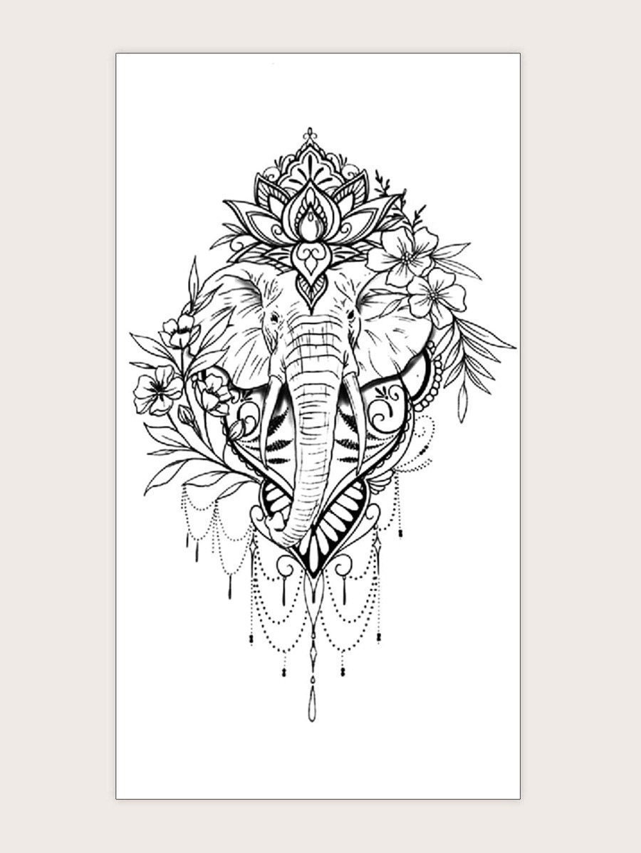 Indian Elephant Face Tattoo