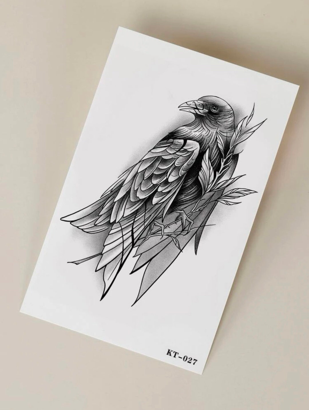 Black Raven Temporary Tattoo - Nature Tattoos - Witchy Tattoos - Punk ...