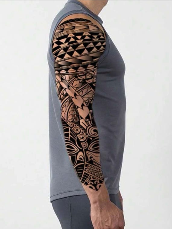 Tribal Pattern Tattoo Sleeve