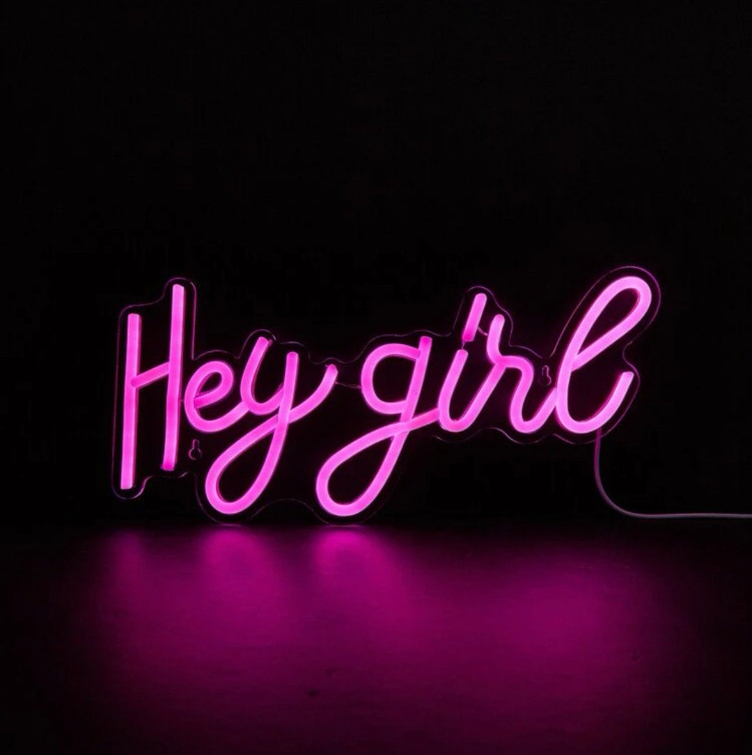 Hey Girl Pink Neon Sign Girly Neon Light Neon Sign for Home, Event ...